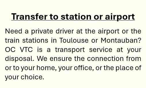 OC VTC - services tarifs réservation